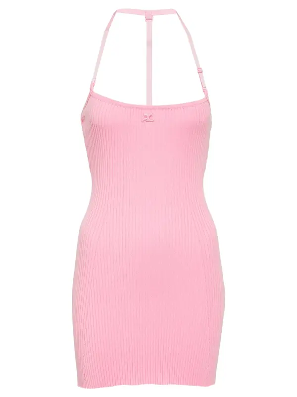 COURREGES Courrèges Ribbed-knit Minidress - Pink