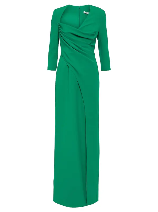 Safiyaa Ayanna Crêpe Gown - Green