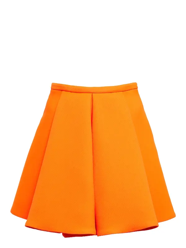 Versace Pleated Twill Miniskirt - Orange