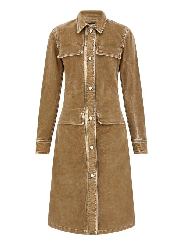 FERRAGAMO Flocked Velvet Trench - Beige