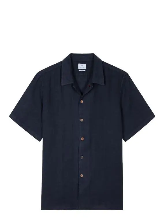 Paul Smith Linen Short-sleeve Shirt - Blue