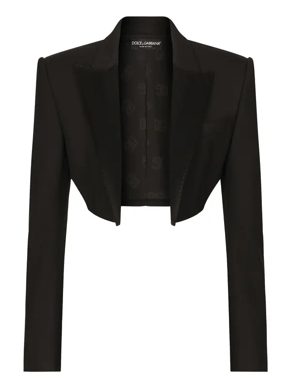 Dolce & Gabbana Stretch Twill Spencer Blazer - Black