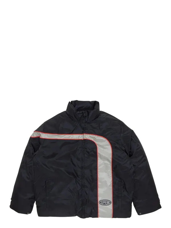 Supreme Stripe Puffer Jacket - Black