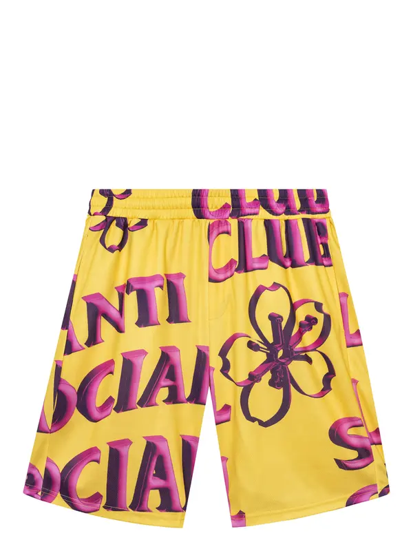 ANTI SOCIAL SOCIAL CLUB Coral Crush Bored Mesh Shorts - Yellow