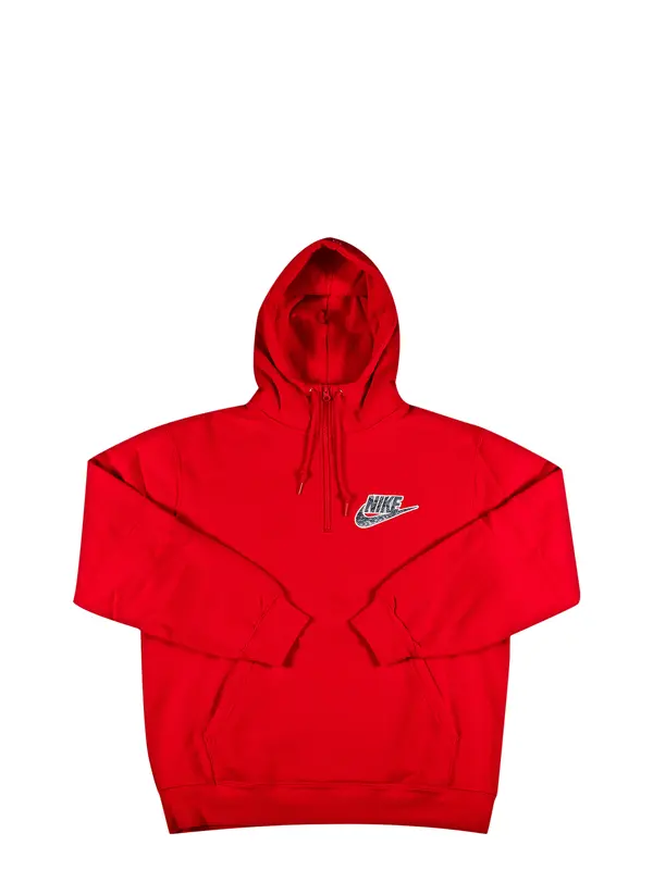 Supreme X Nike Half Zip Hooded Sweatshirt - Red