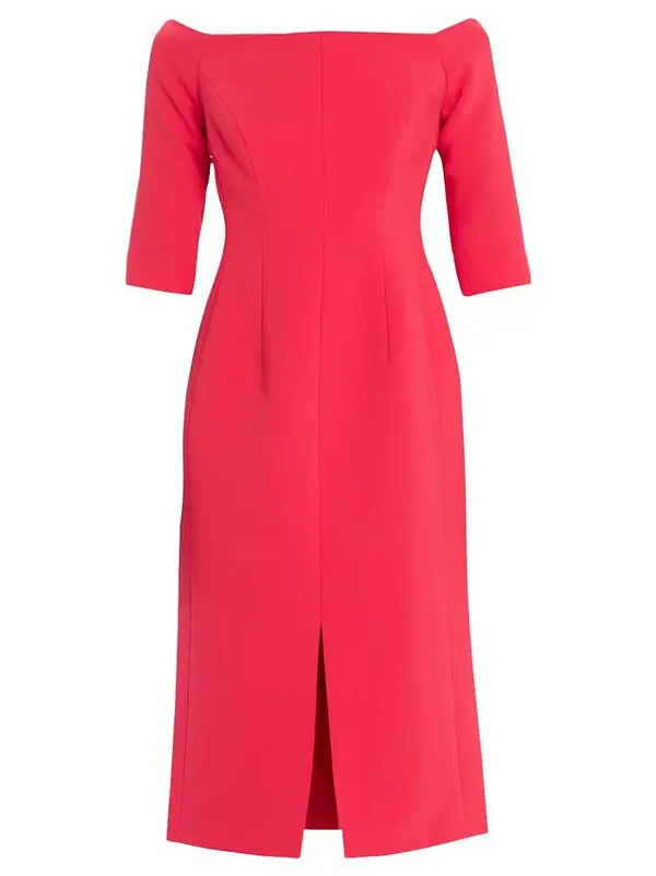 Carolina Herrera Off-shoulder Midi Dress - Azalea