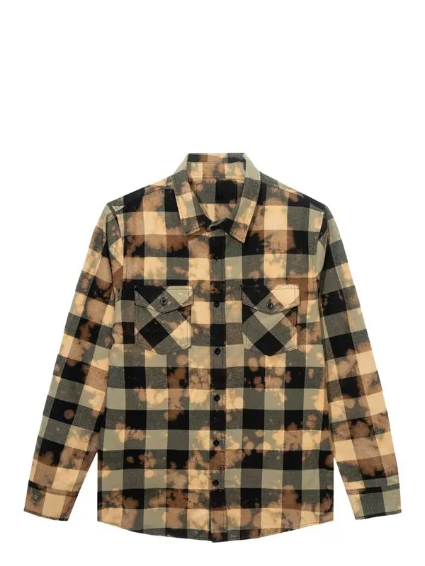 ANTI SOCIAL SOCIAL CLUB Dialtone Tie Dye Flannel - Green
