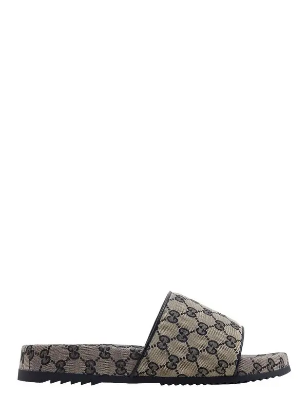 Gucci Gg Monogram Slide Sandal - Grey