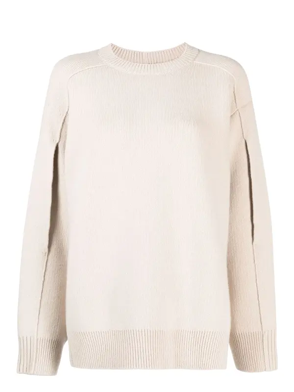 LANVIN Cape-back Virgin-wool Blend Jumper - Neutrals
