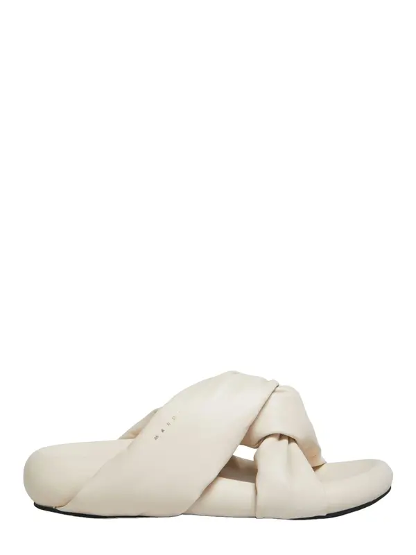 Marni Bubble Twist-detail Leather Sandals - White