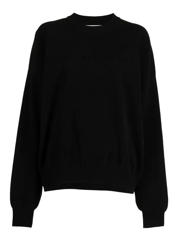 Alexander Wang Logo-embroidered Ribbed Sweater - Black