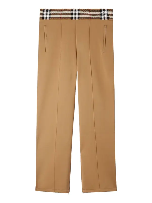 Burberry Check-trim Joggings Trousers - Neutrals