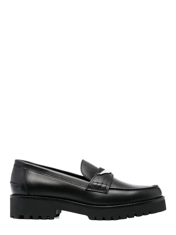 Zadig&Voltaire Wings-plaque Leather Loafers - Black