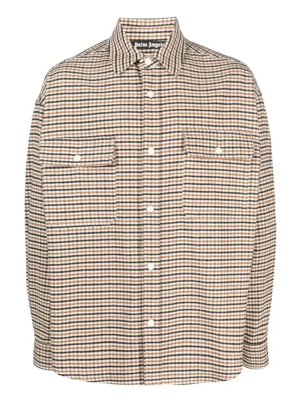 Palm Angels Plaid-checked Button-up Shirt - Brown