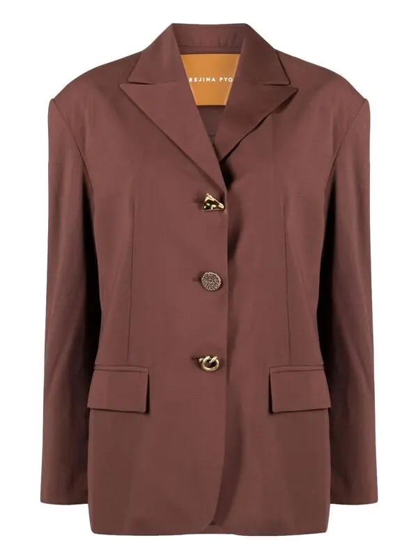 REJINA PYO Enzo Single-breasted Blazer - Brown