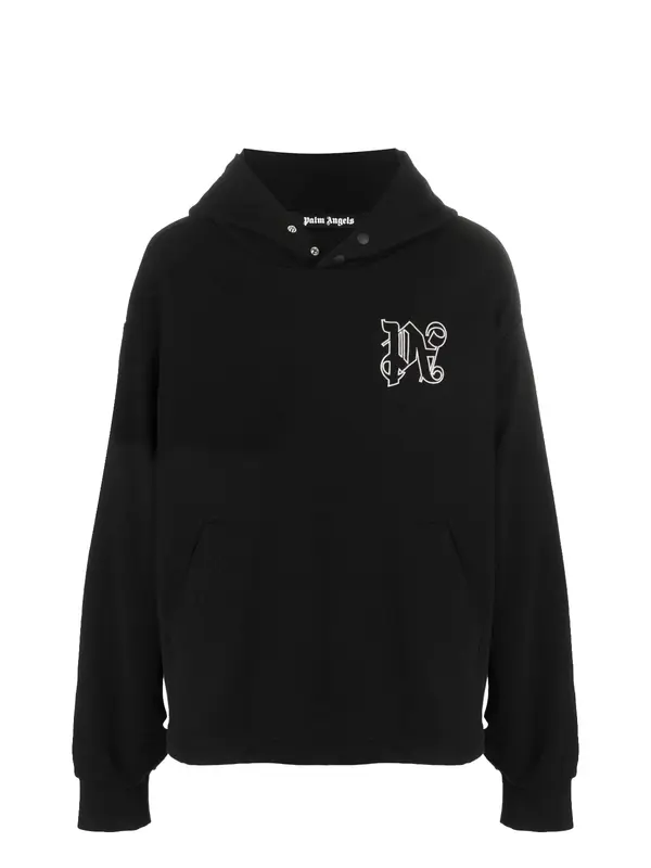 Palm Angels Logo-print Cotton Hoodie - Black