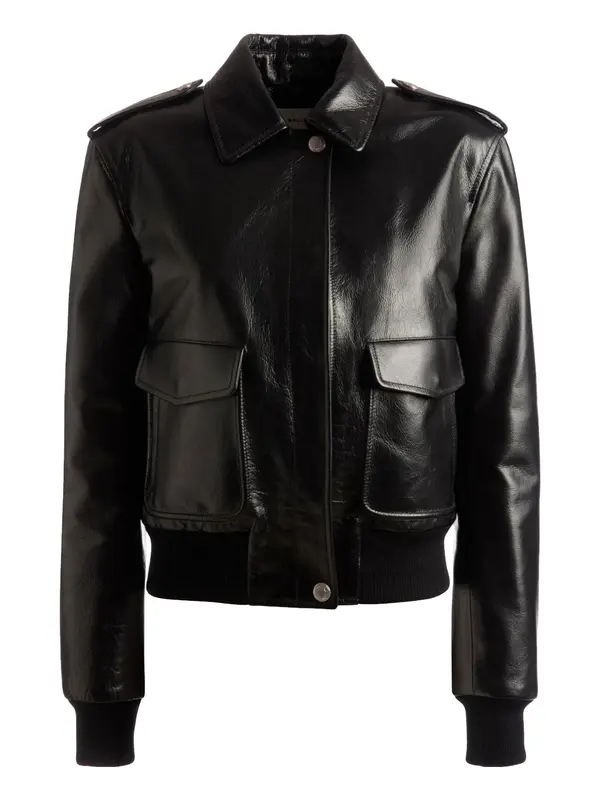 Bally Cargo-pockets Leather Bomber Jacket - Black