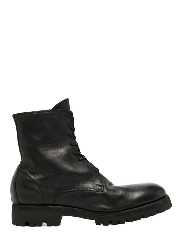 Guidi Lace-up Leather Boots - Black