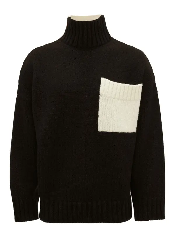 JW Anderson Logo-embroidered High-neck Jumper - Black