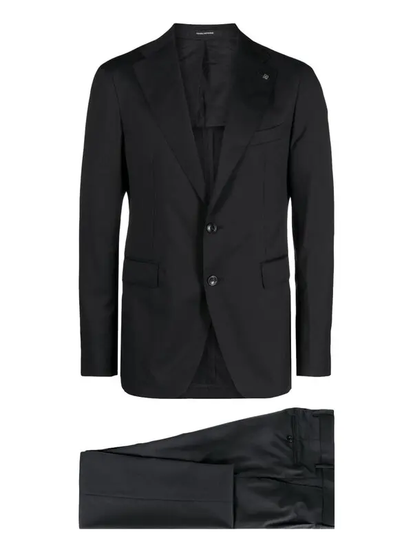 Tagliatore Single-breasted Virgin Wool Suit - Black