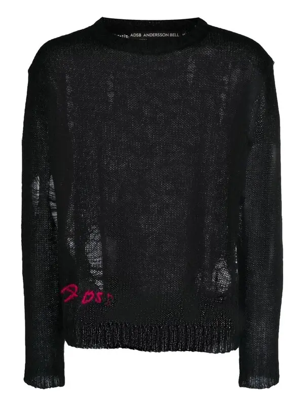 Andersson Bell Distressed Mohair-blend Jumper - Black