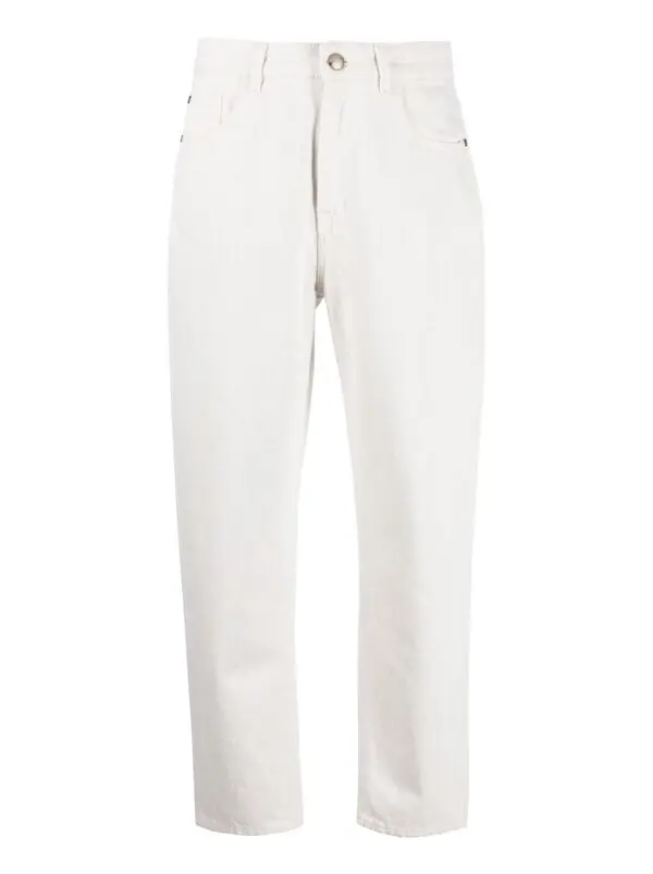 MOORER Mid-rise Cropped Trousers - White