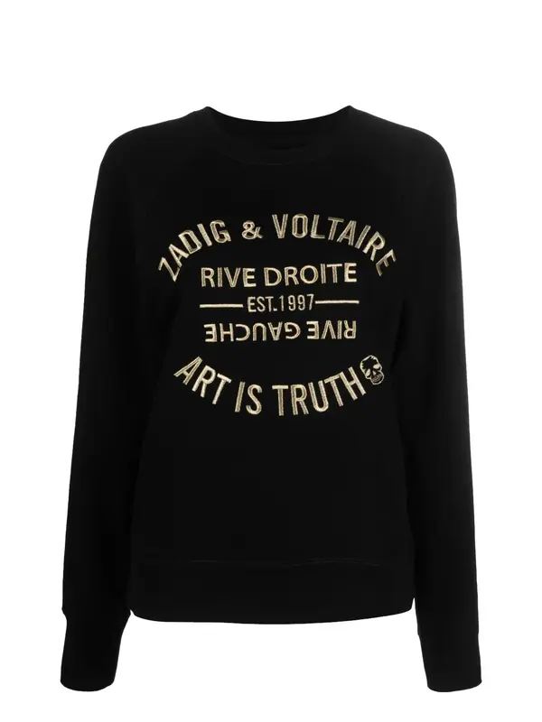 Zadig&Voltaire Logo-embroidered Organic-cotton Sweatshirt - Black