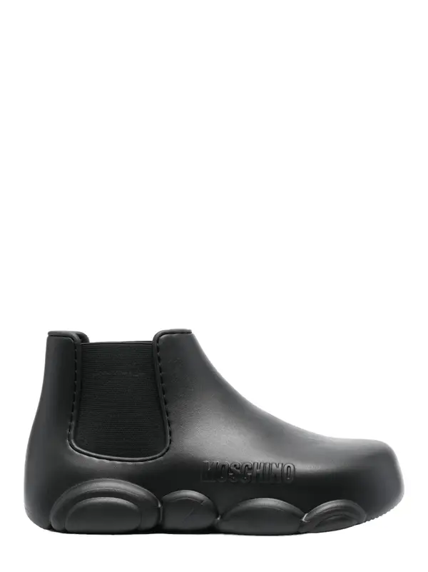 Moschino Gummy 40mm Logo-embossed Ankle Boots - Black