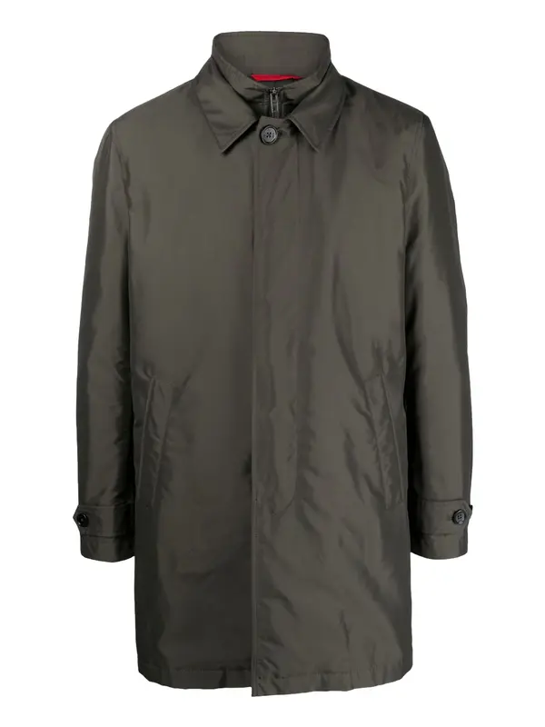 FAY Double-layer Camp-collar Coat - Green
