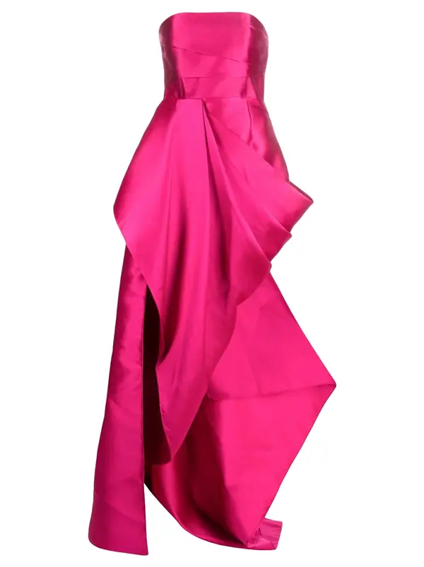 Solace London The Raya Draped Satin Gown - Pink
