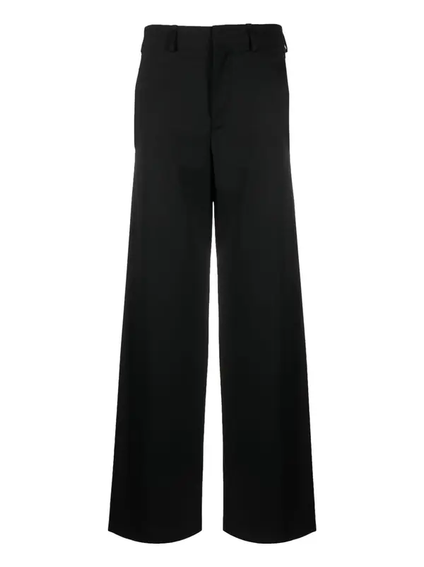 MAISON MARGIELA Single-stitch Logo Wide-leg Trousers - Black