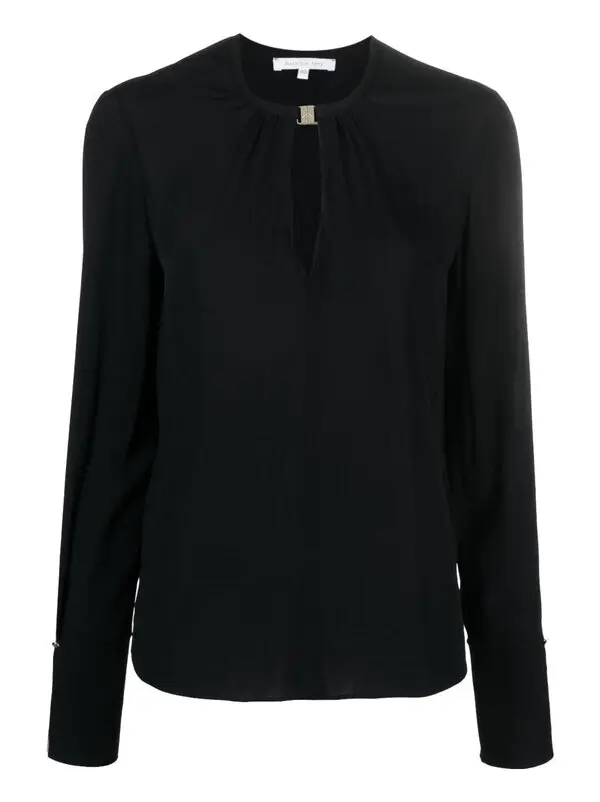 Patrizia Pepe Fly-buckle Neckline Blouse - Black