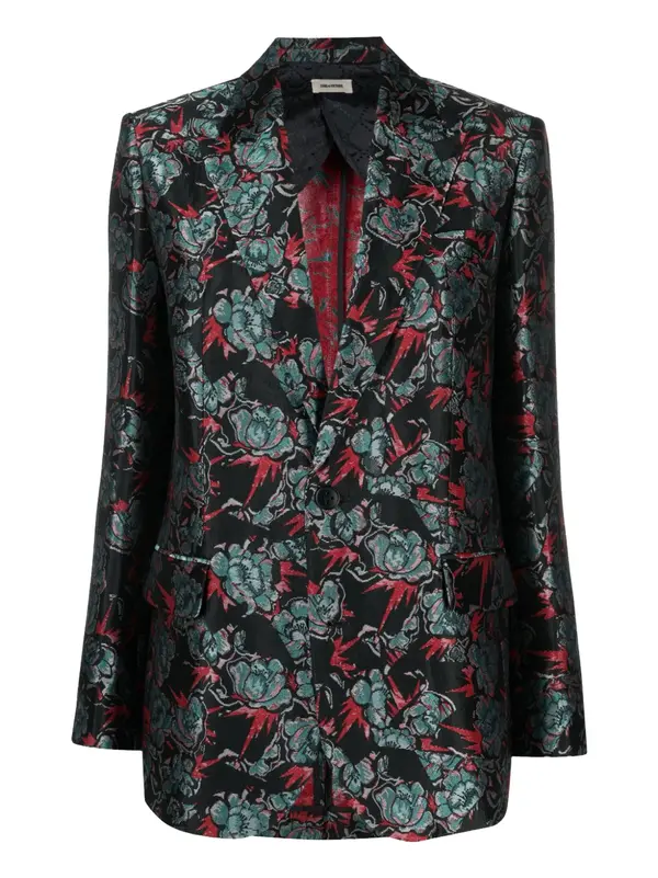 Zadig&Voltaire Floral Jacquard Single-breasted Blazer - Black