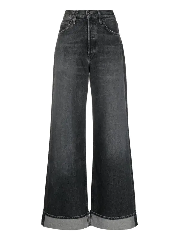 AGOLDE Dame Wide-leg Jeans - Black