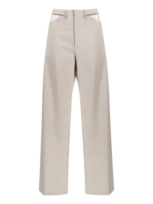 DION LEE Cut-out Wool Trousers - Neutrals