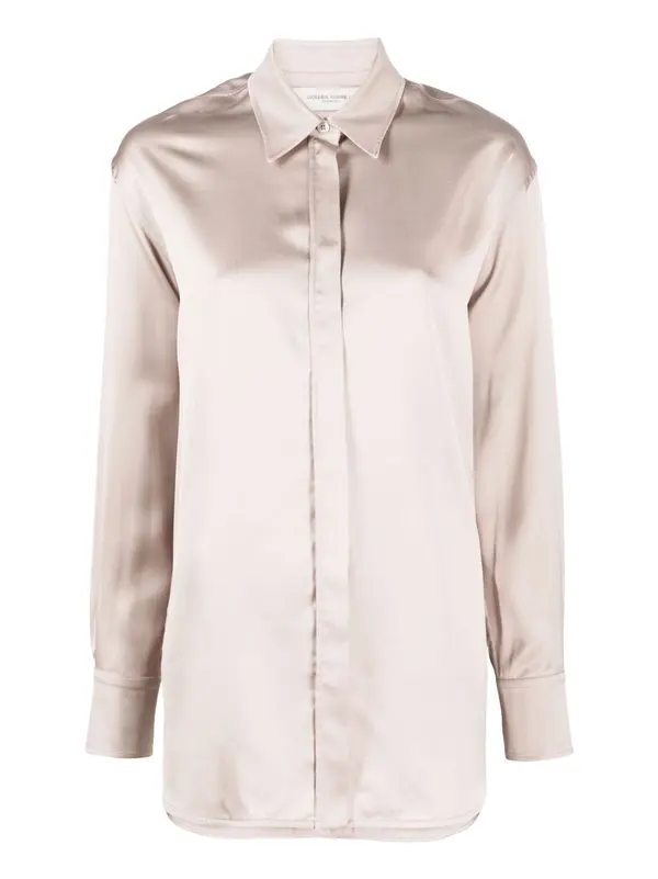 GOLDEN GOOSE Batilda Boyfriend Satin Shirt - Pink