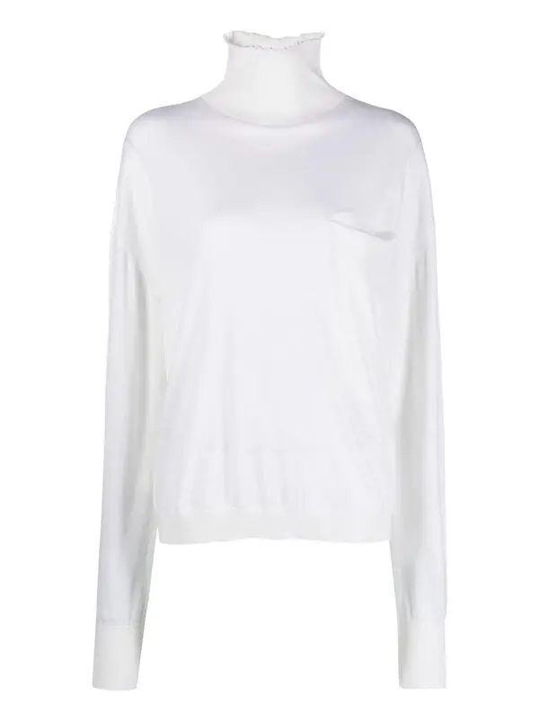 QUIRA Slouch-body Fine-knit Jumper - White