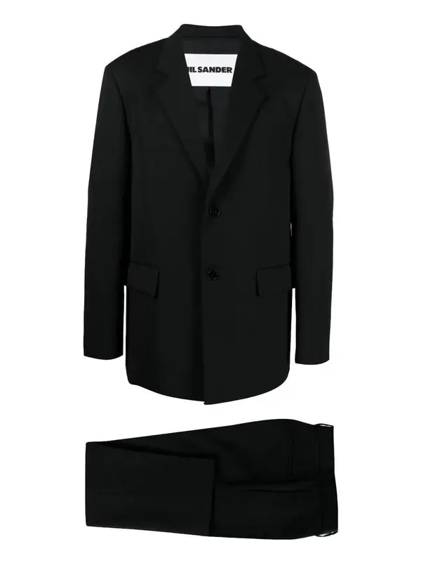 JIL SANDER Single-breasted Straight-leg Suit - Black