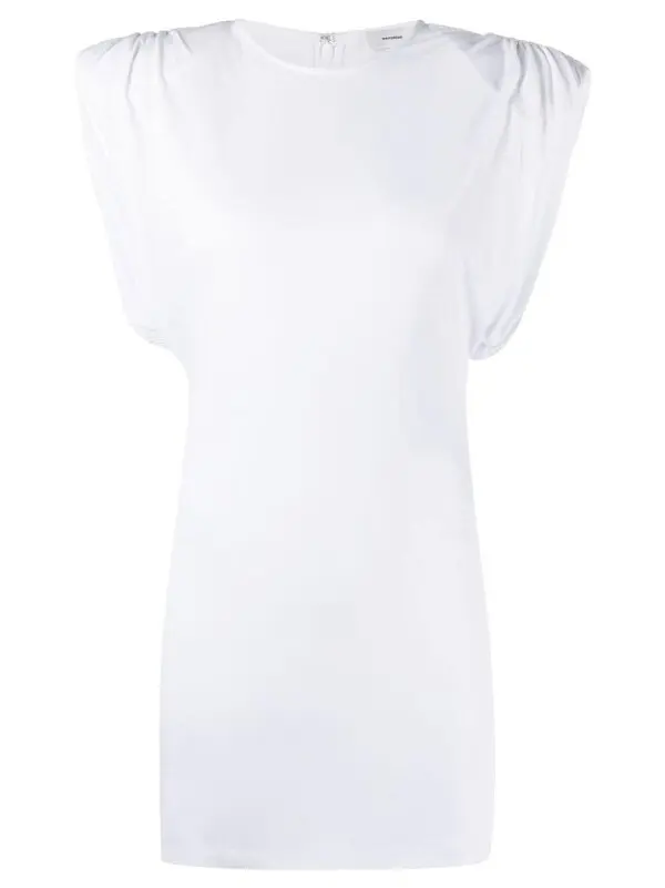 Wardrobe.NYC Sheath Gathered-detail Sleeveless Minidress - White