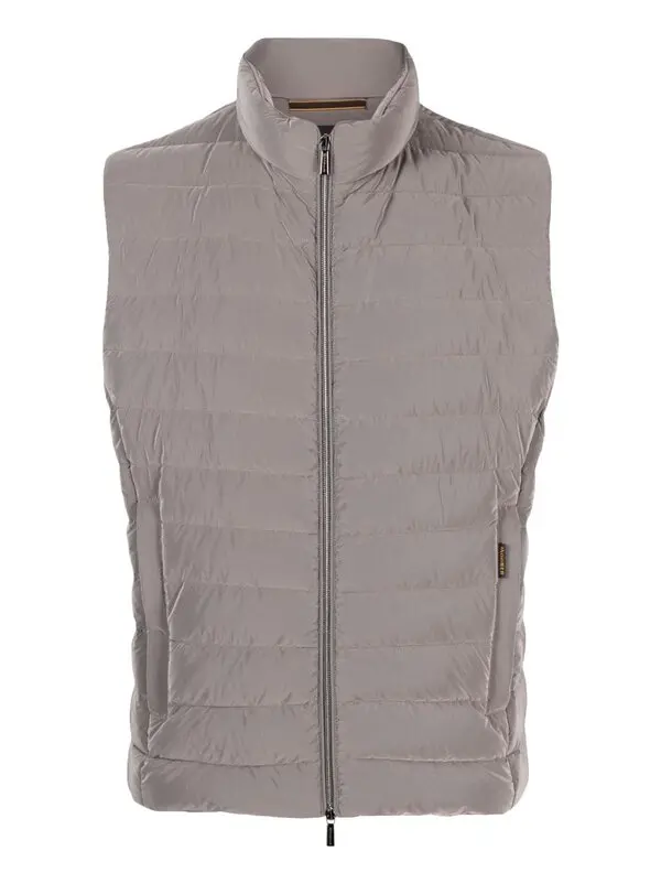 MOORER Zip-up Gilet - Grey