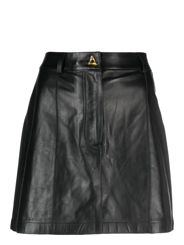 AERON Rudens Leather Mini Skirt - Black