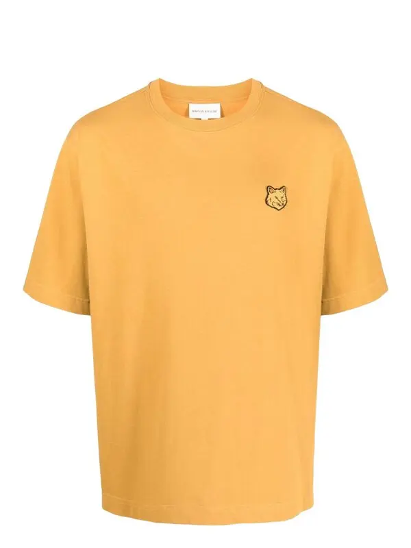 Maison Kitsuné Fox-patch Cotton T-shirt - Yellow