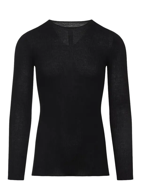 Rick Owens Ribbed Wool Sweater - Black