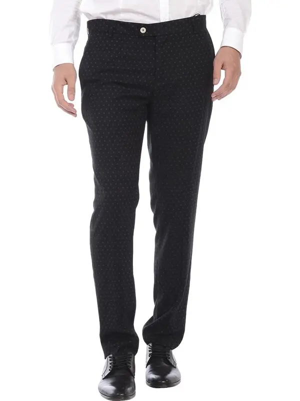 DANIELE ALESSANDRINI Slim Fit Trousers - Black