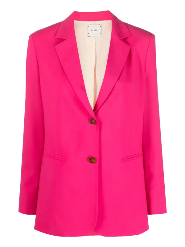 ALYSI Single-breasted Virgin Wool Blazer - Pink