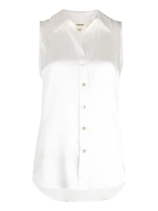 L'Agence Emmy Sleeveless Shirt - White