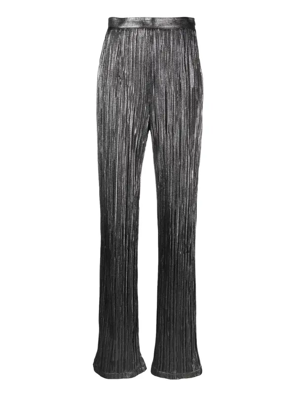 STYLAND Pleated Satin Trousers - Grey