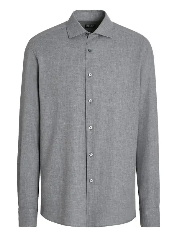 Zegna Cashco Cotton-cashmere Shirt - Grey