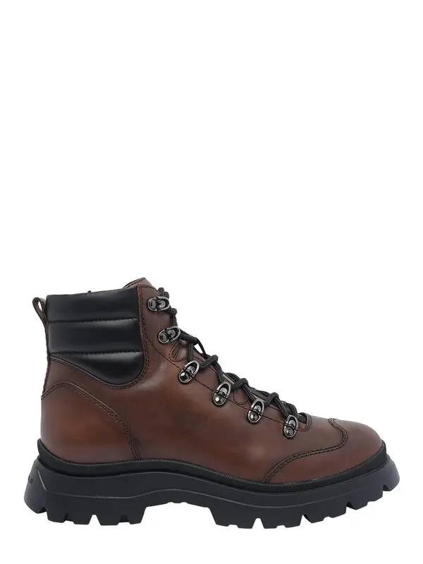 Hogan Lace-up Booties - Brown