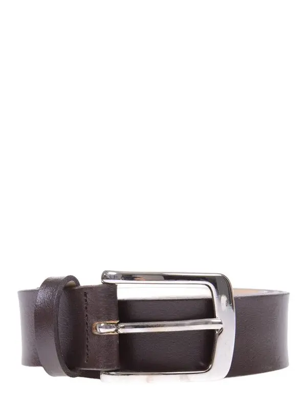 DANIELE ALESSANDRINI Leather Belt - Brown